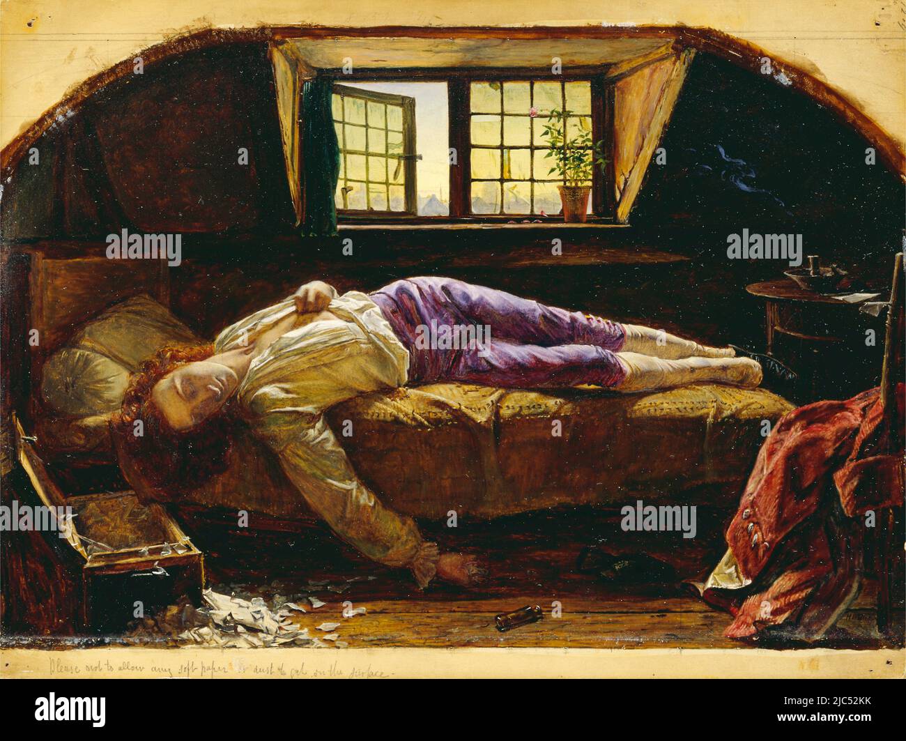 The Death of Chatterton. Henry Wallis. ca. 1856 Stock Photo - Alamy