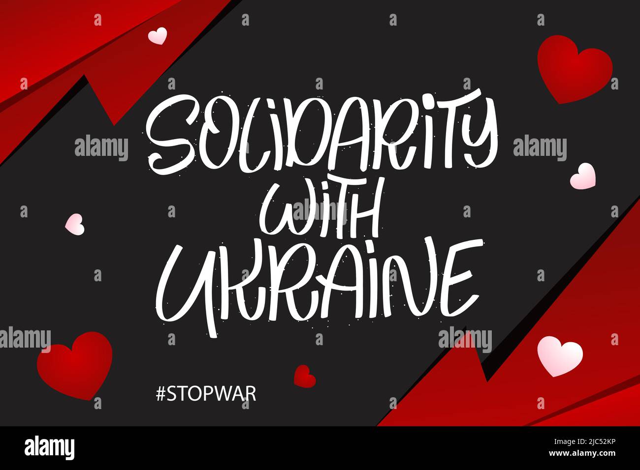 Solidarity with Ukraine. Stop war hand drawn lettering concept ...