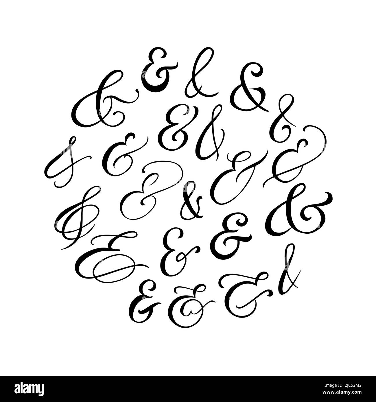 Typography script ampersand for wedding invitation, poster, card ...