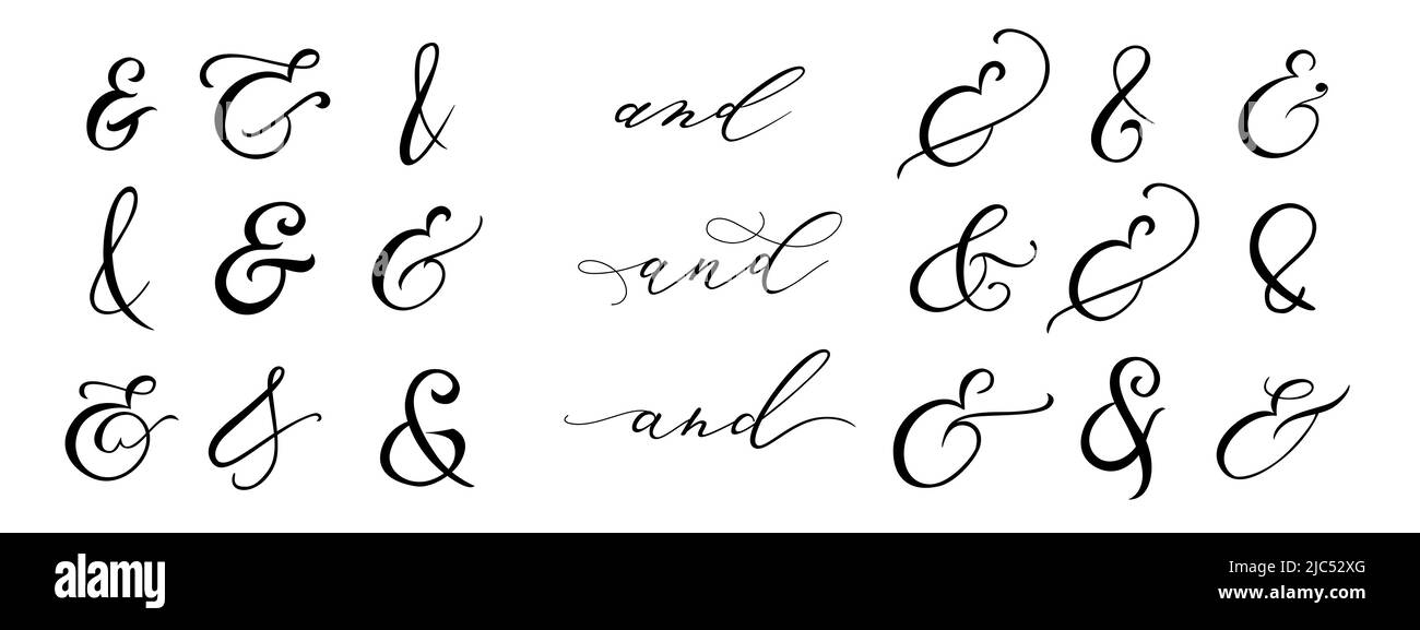 Typography script ampersand for wedding invitation, poster, card ...