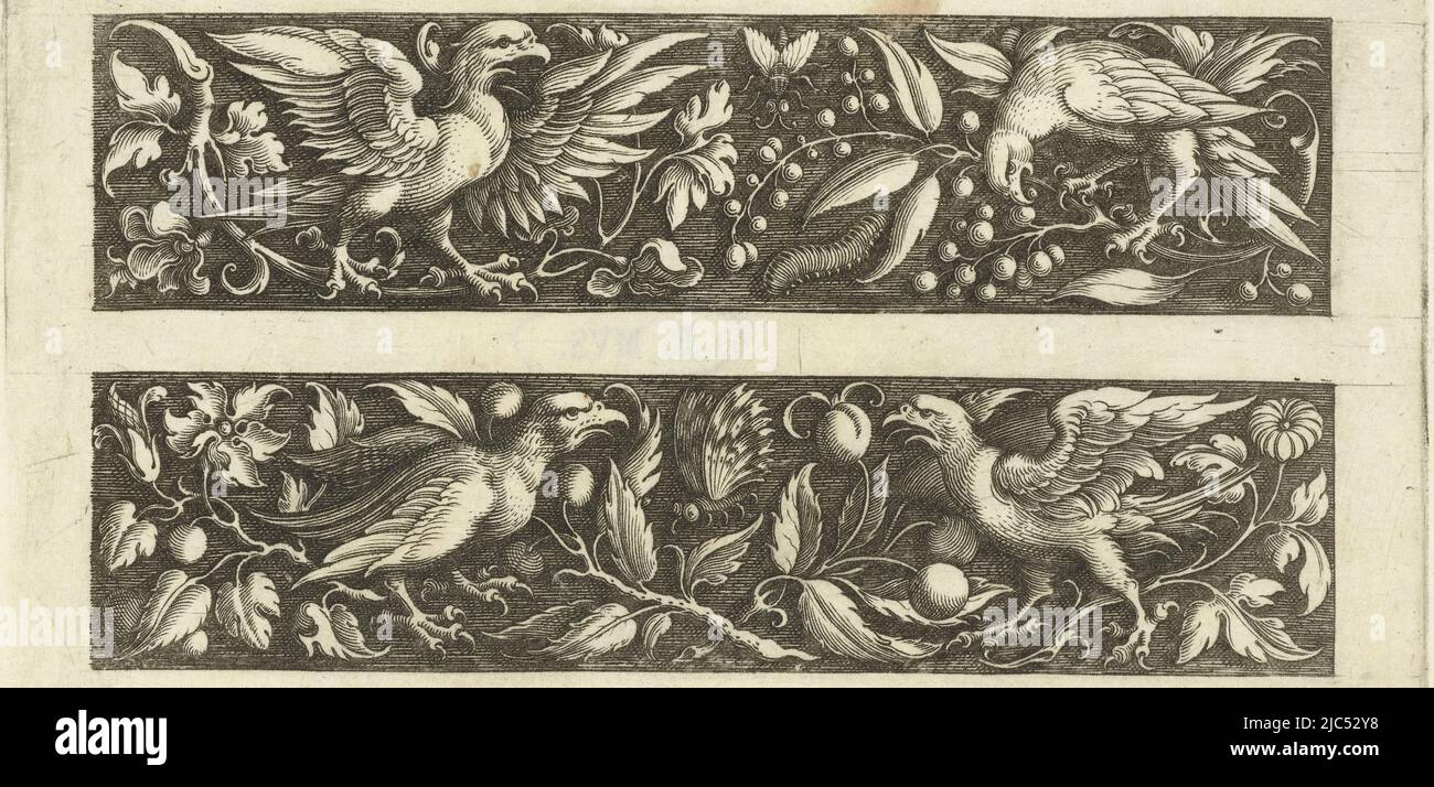 In the upper frieze the bird on the right is eating berries. in the ...