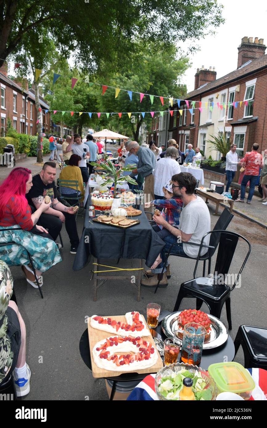 Street party for Queen Elizabeth Diamond Jubilee, Norwich UK June 2022 ...