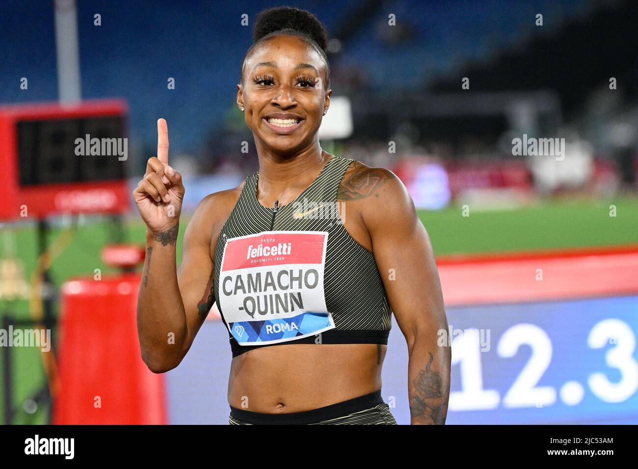 Jasmine Camacho-Quinn (PUR) during the Wanda Diamond League Golden Gala ...