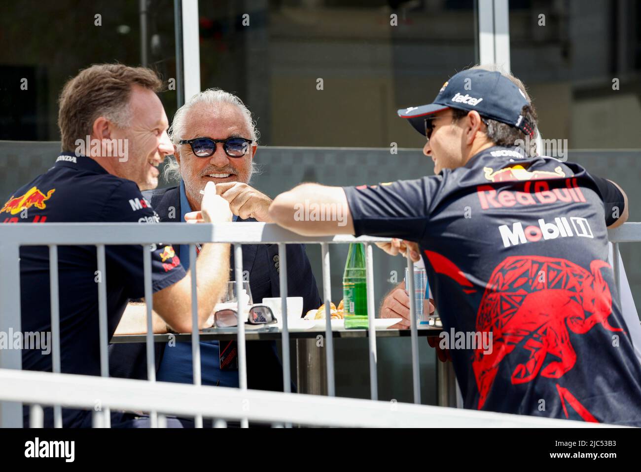 Baku, Azerbaijan. 10th June, 2022. Christian Horner (GBR, Oracle Red Bull Racing), Flavio ...
