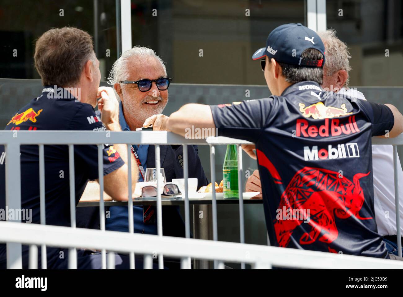 Baku, Azerbaijan. 10th June, 2022. Christian Horner (GBR, Oracle Red Bull Racing), Flavio ...