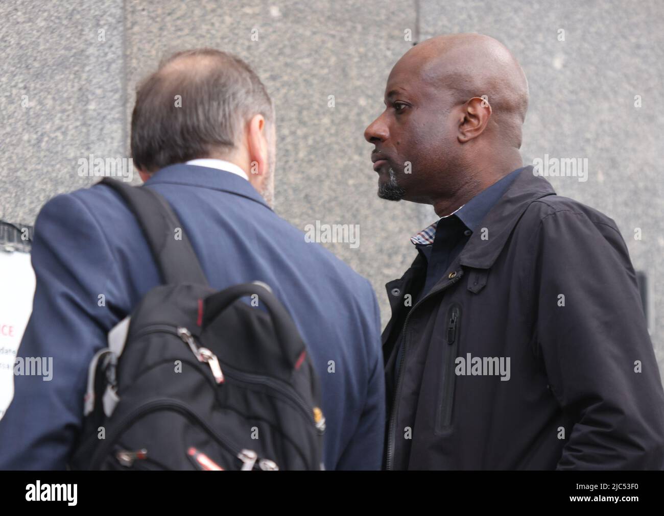 Driver Alfred Dorris (right) arrives at Croydon Magistrates Court for ...