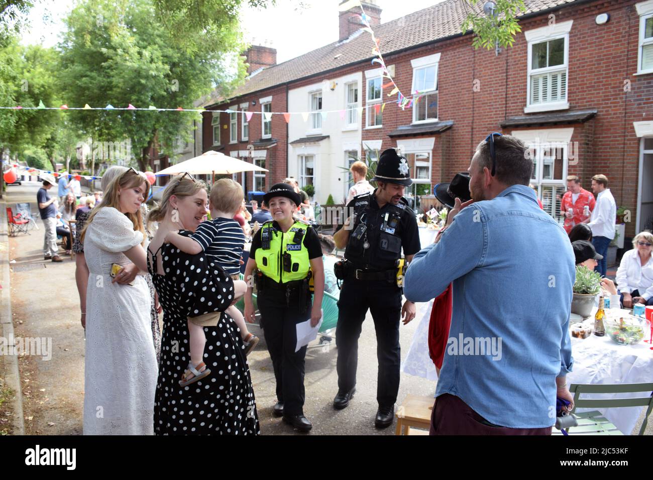 Street party for Queen Elizabeth Diamond Jubilee, Norwich UK June 2022 ...