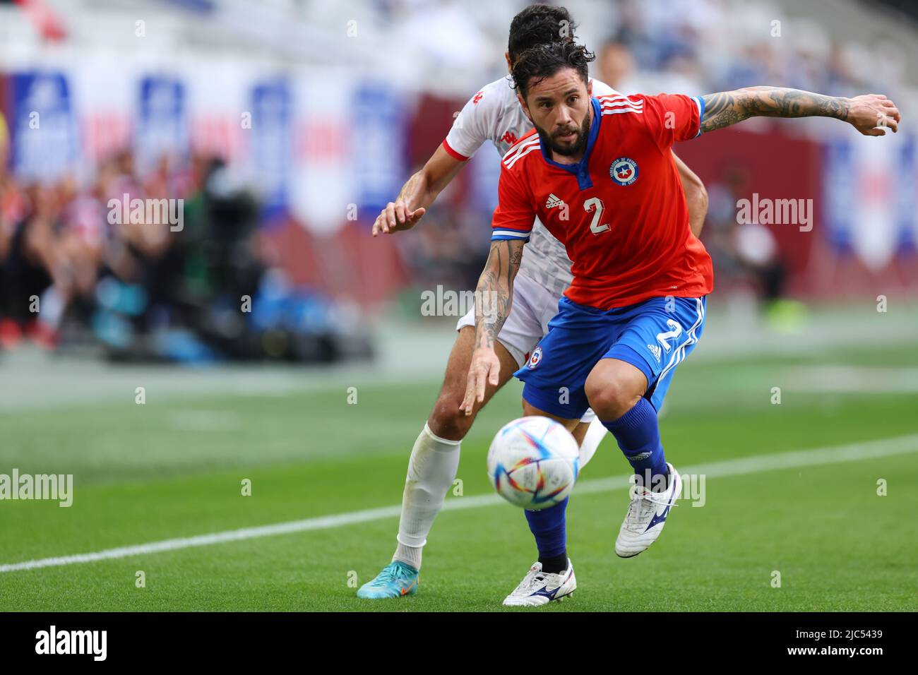 Hyogo, Japan. 10th June, 2022. Eugenio Mena (CHI) Football/ Soccer ...