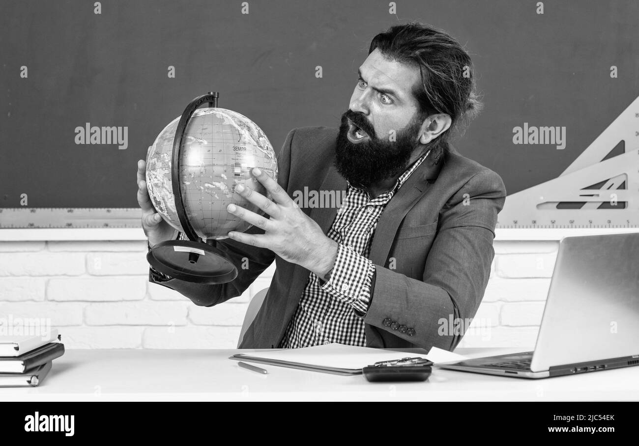 destination. pass the exam. learning the subject. concentrated man with ...