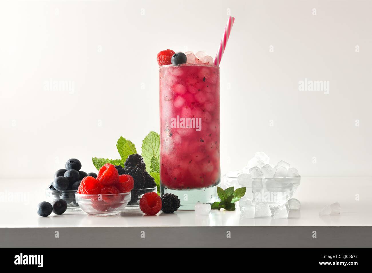 Berries slush drink with fruit and ice and isolated background Stock ...
