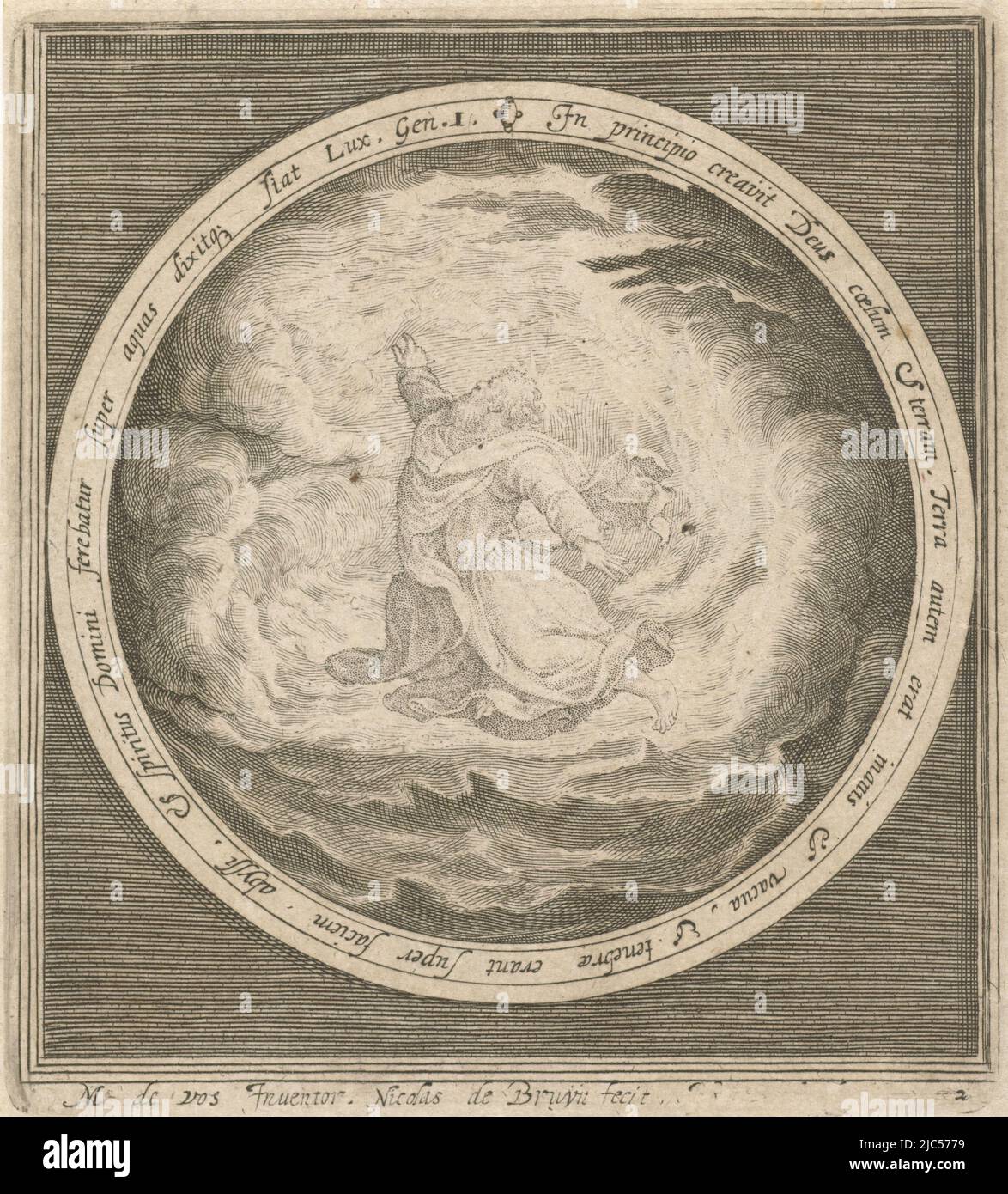 First day of creation: God creates heaven and earth. In medallion ...