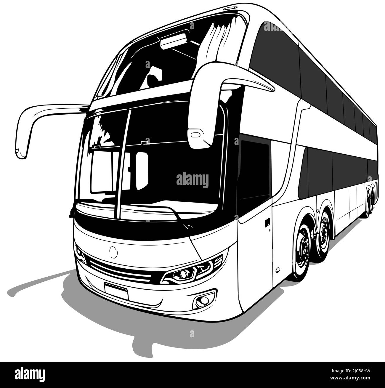 Drawing of a Luxury Long-distance Bus Stock Vector Image & Art - Alamy