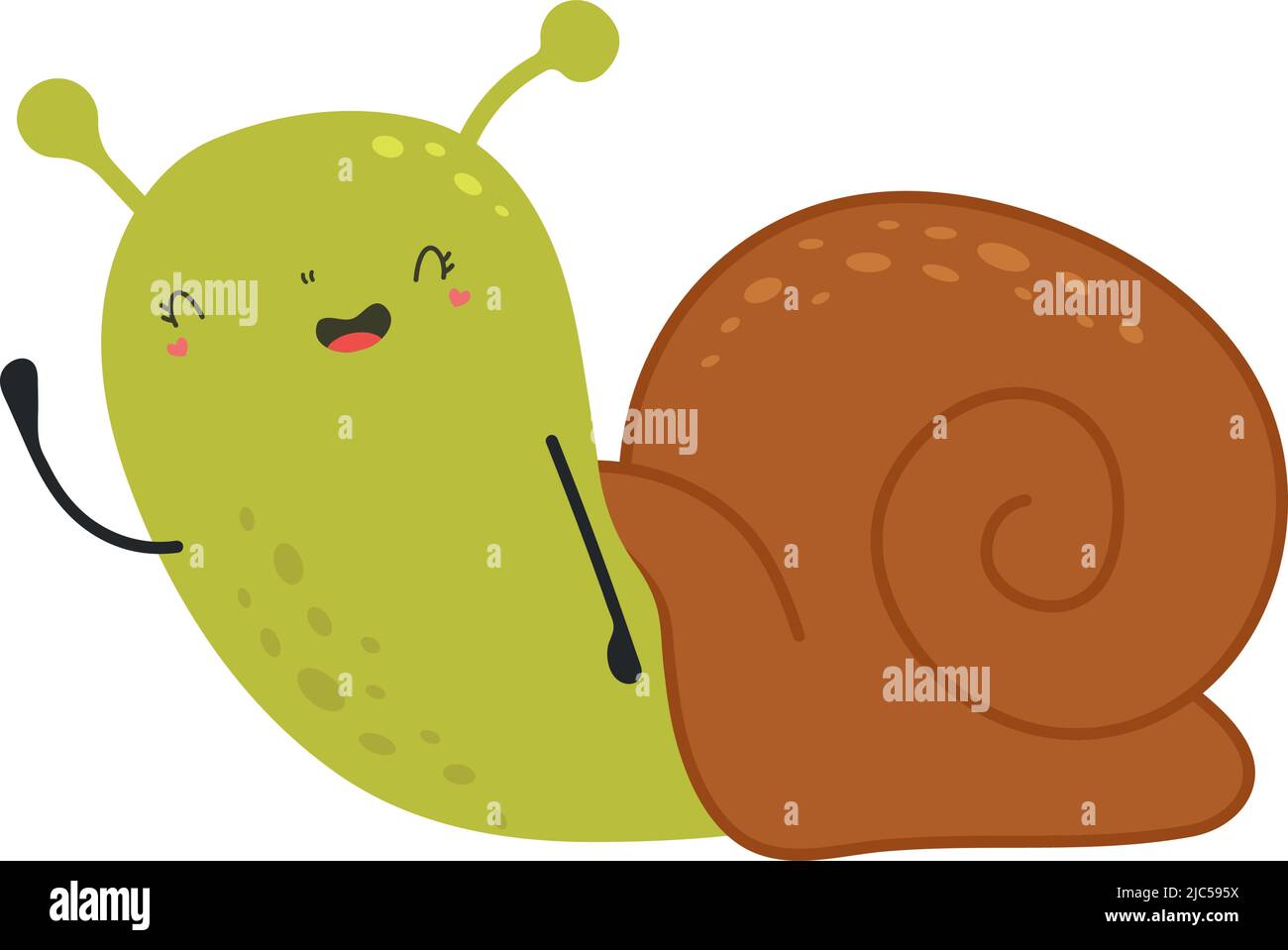 Cute Clipart Snail Illustration in Cartoon Style. Cartoon Clip Art ...