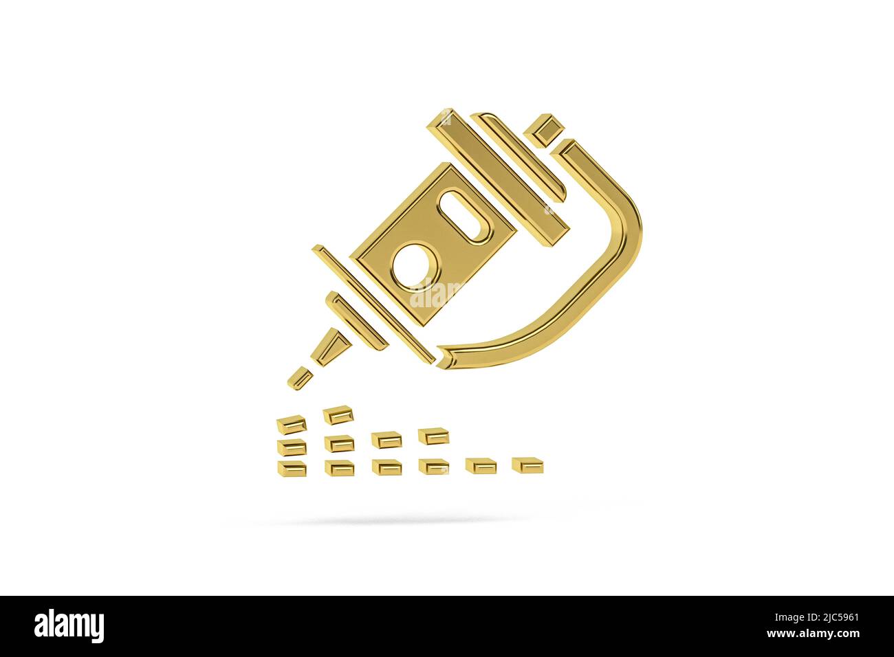 Golden 3d engraving icon isolated on white background - 3d render Stock ...