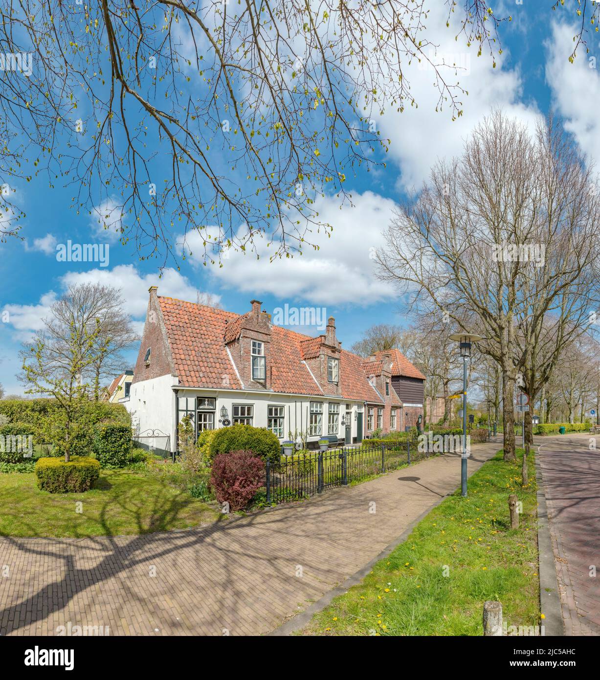 Historic row of houses *** Local Caption *** Netherlands,house, forest ...