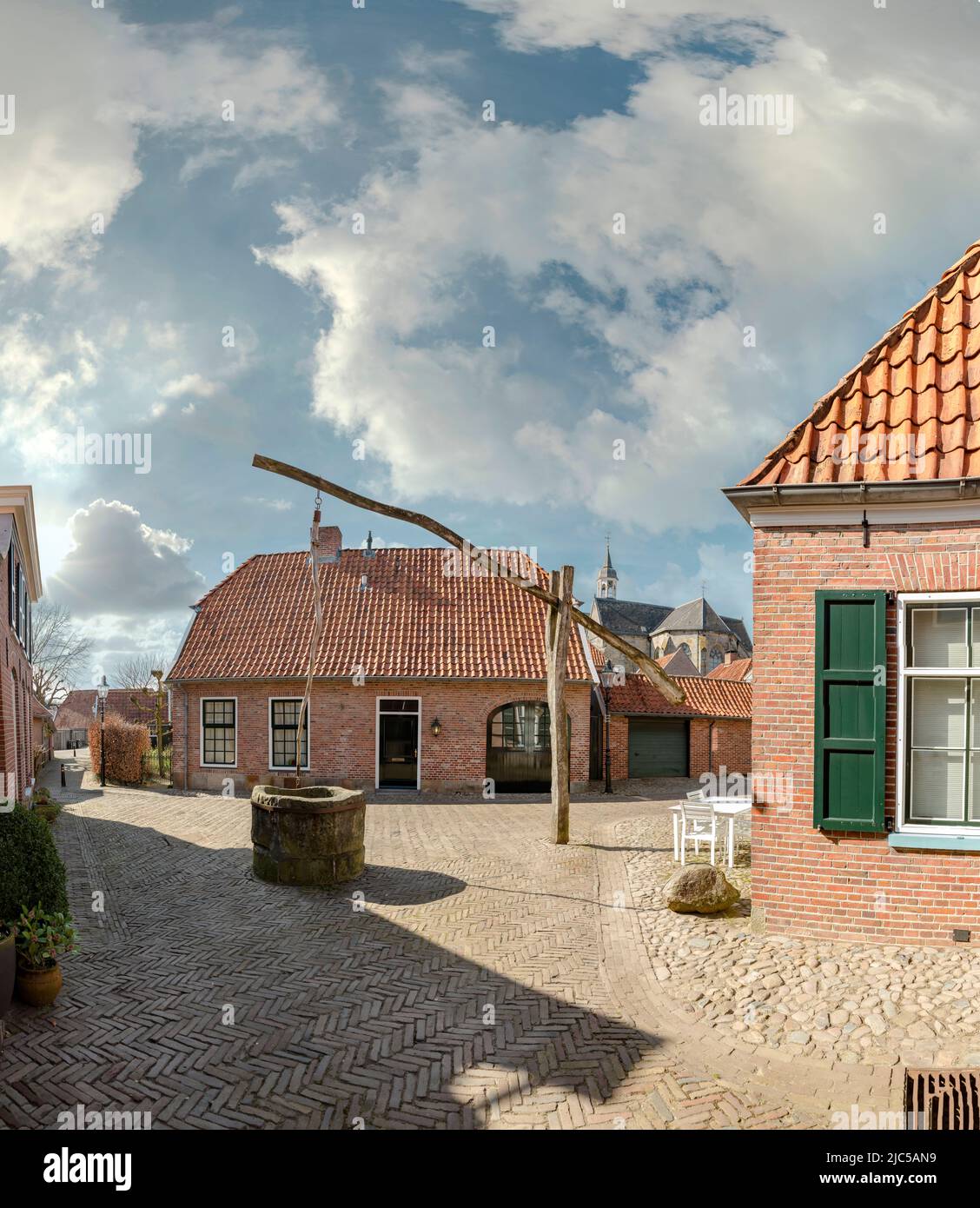 Ancient well at a crossroad *** Local Caption *** Netherlands,city ...
