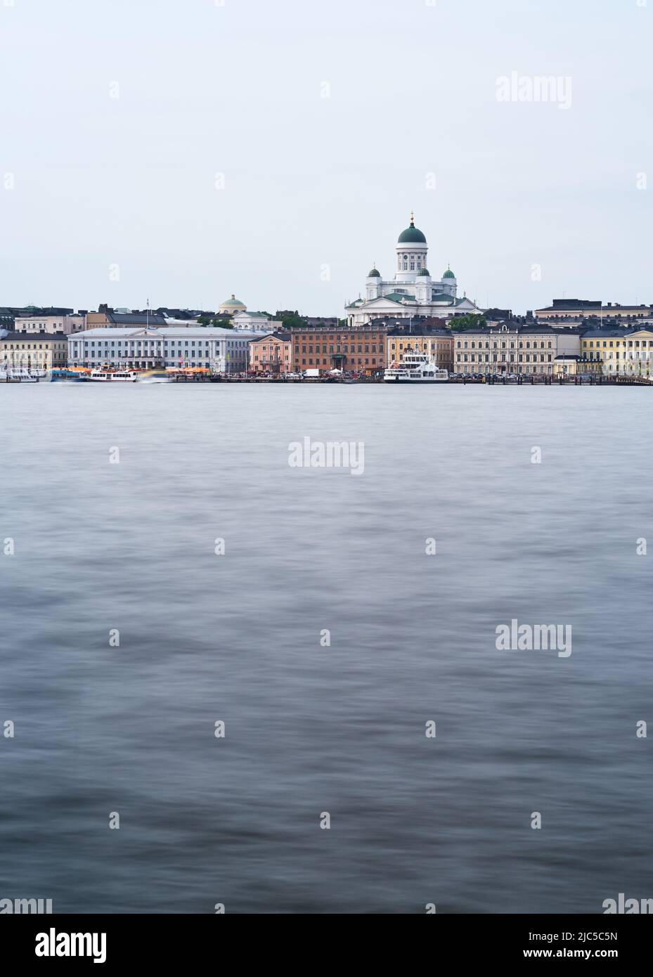 View over the Helsinki harbor from the Island Valkosaari Stock Photo ...