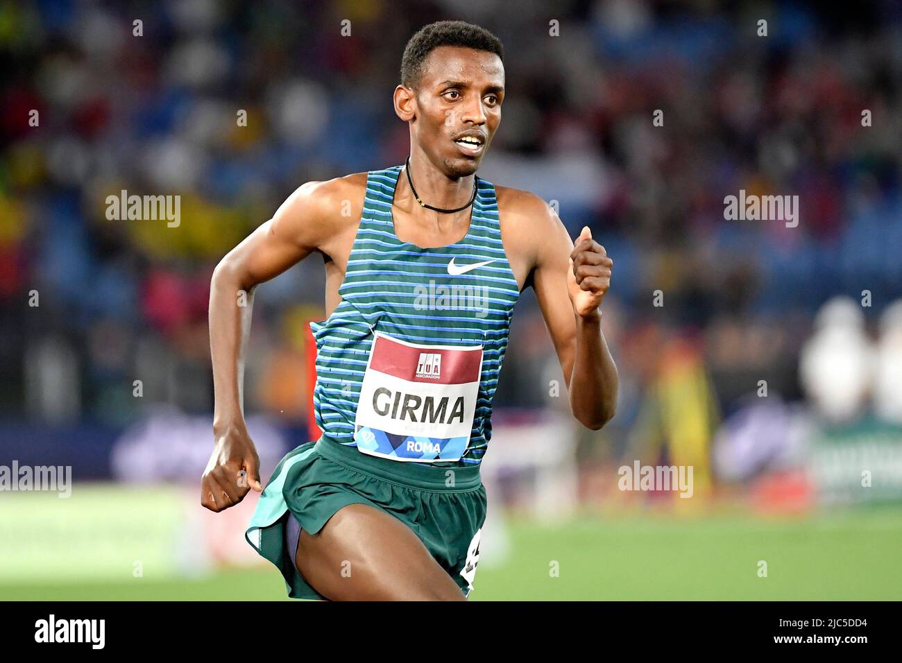 Lamecha Girma of Ethiopia competes in the 3000m steeplechase men during ...