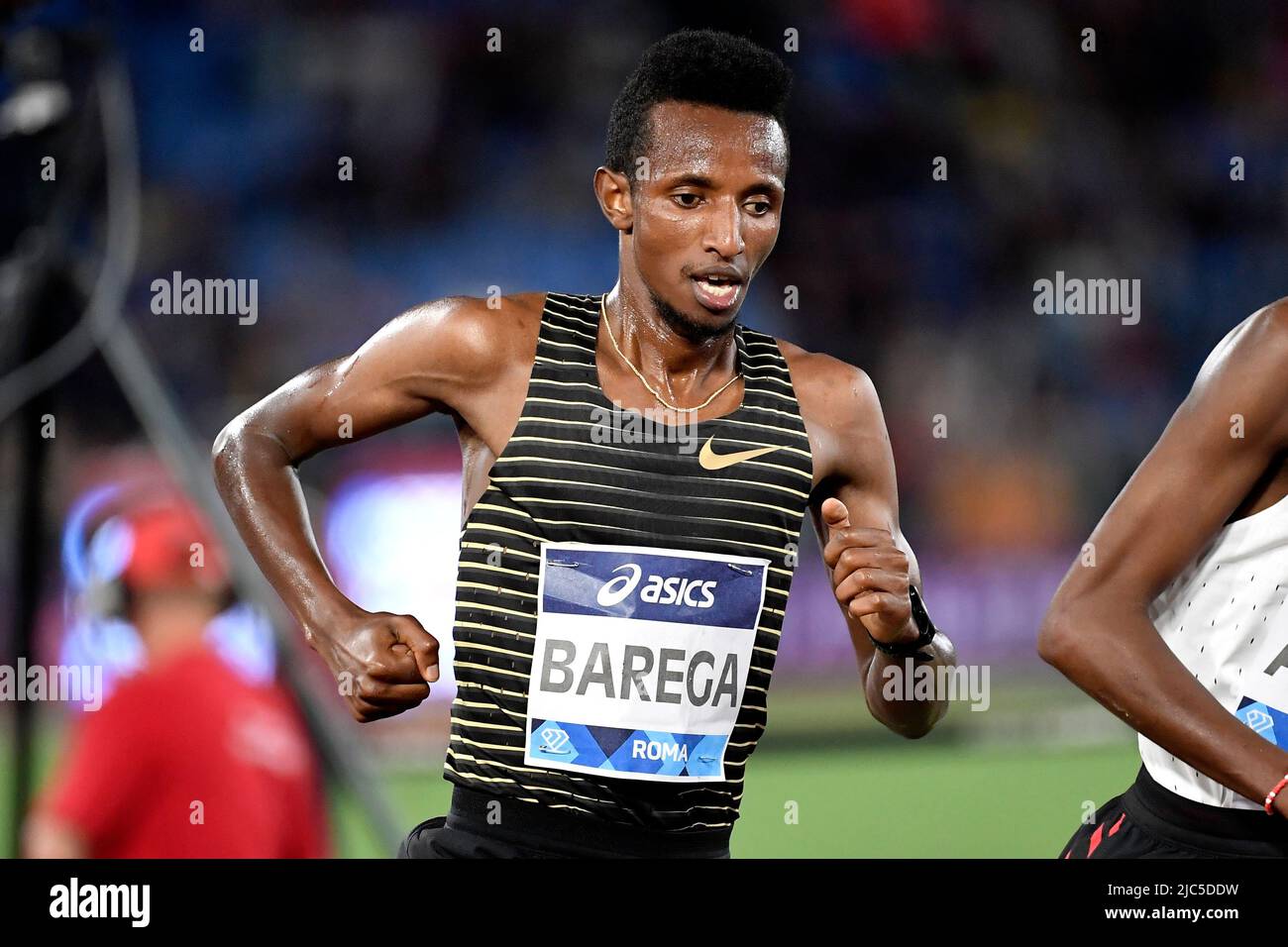 Selemon Barega of Ethiopia competes in the 5000m during the IAAF ...