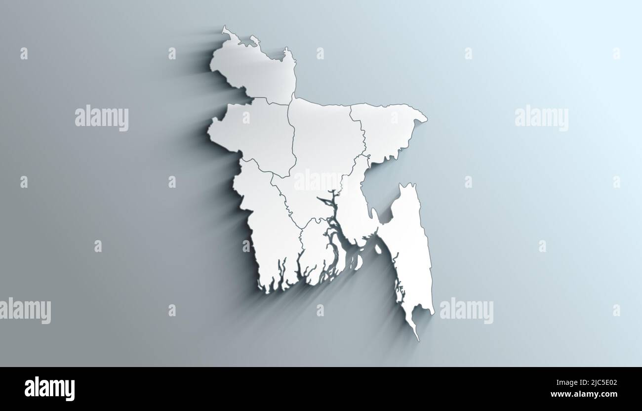 Country Political Geographical Map of Bangladesh with Divisions with ...