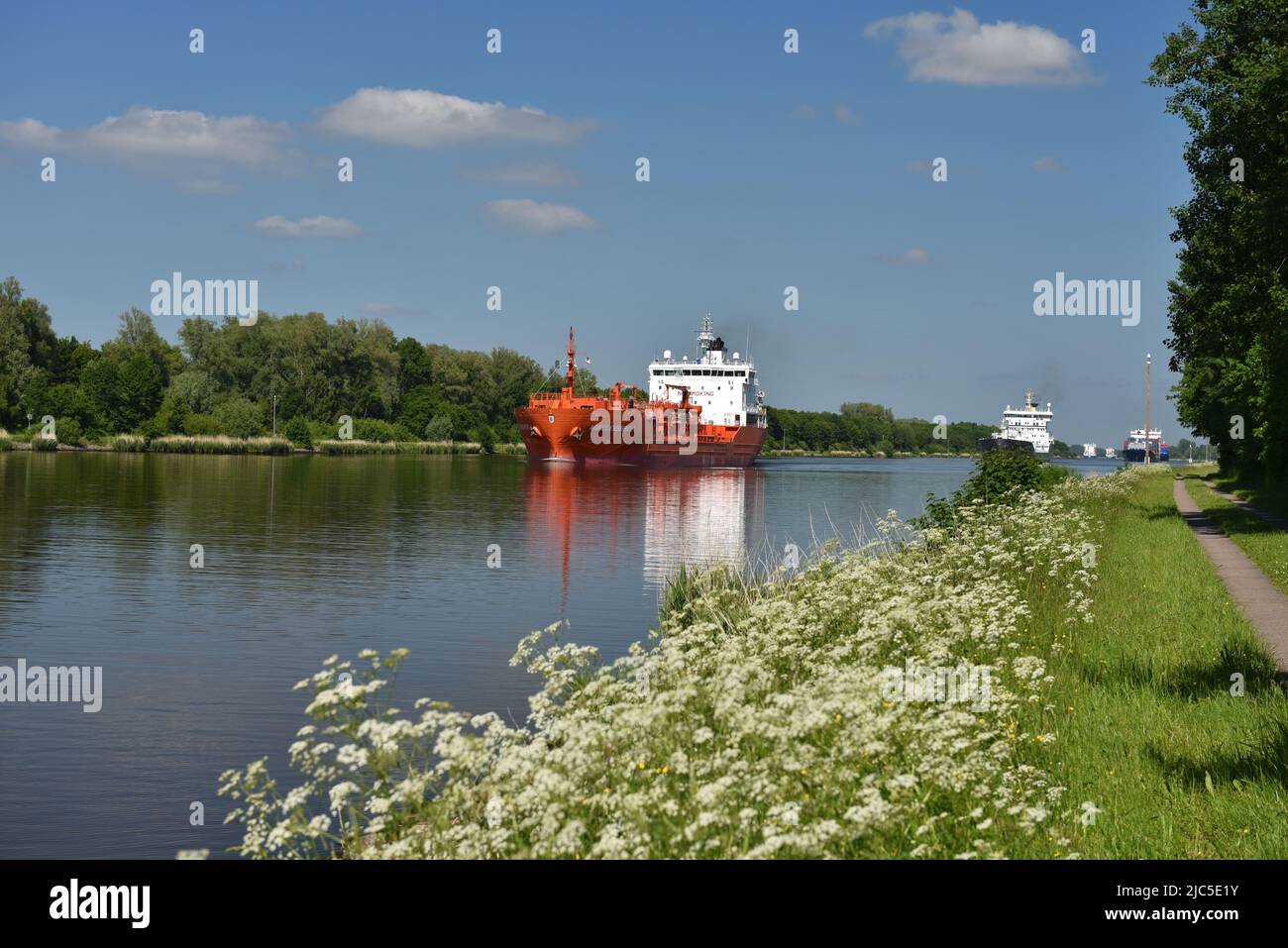 Ships In The Kiel Canal Stock Photo - Alamy