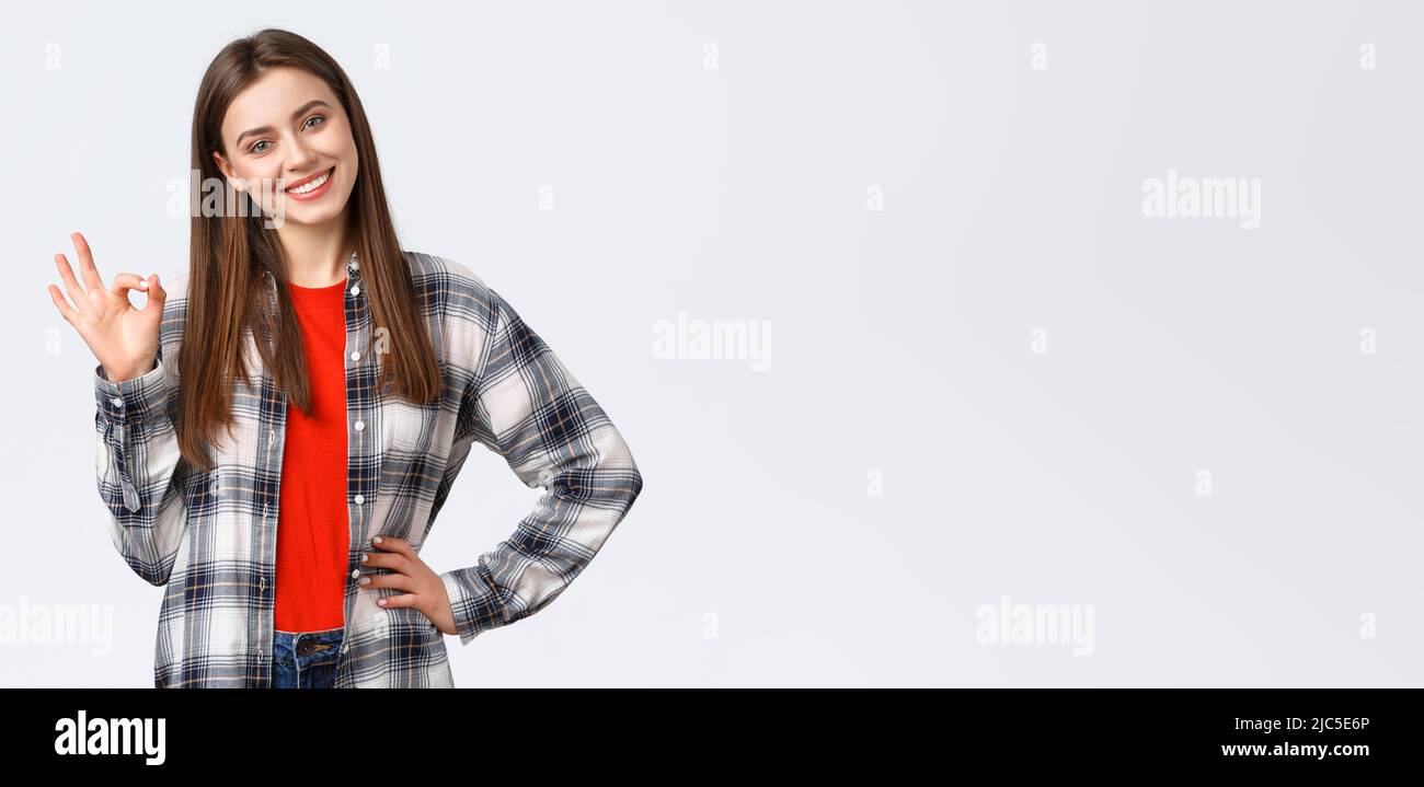 Lifestyle, different emotions, leisure activities concept. Confident ...