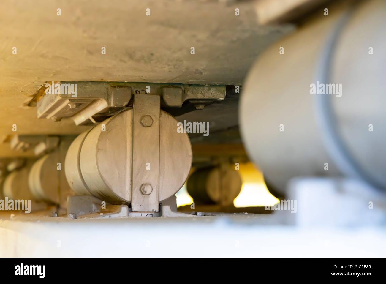 rolling bearing of modern concrete bridge construction Stock Photo - Alamy