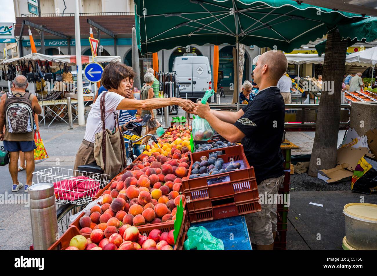 Canet-en-Roussillon, France, French Food Market, Outside Stall, Display ...