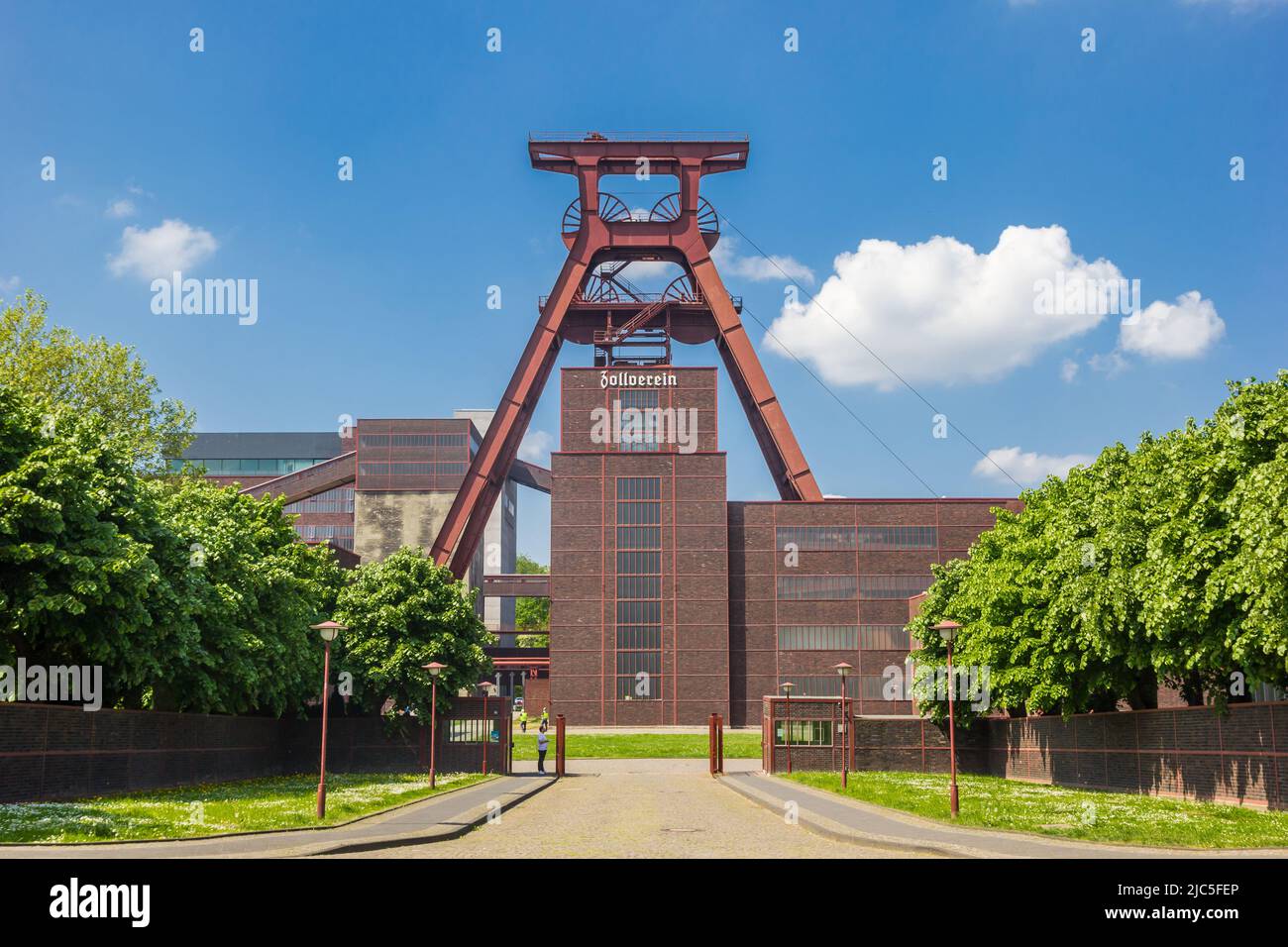 Entrance gate of the historic coal mine Zollverein in Essen, Germany ...