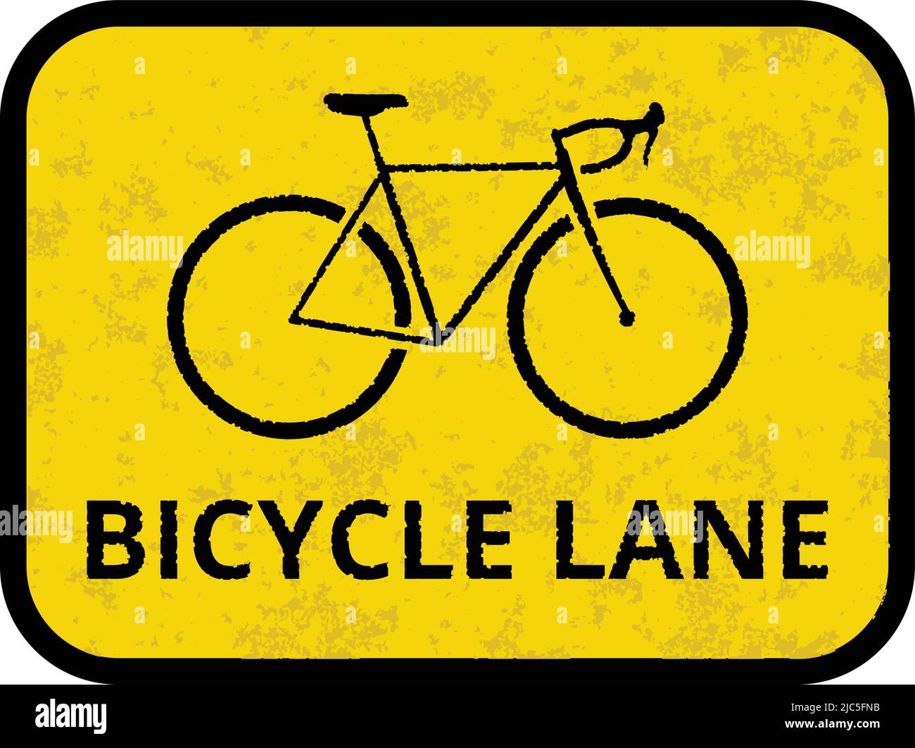bicycle lane - rustic traffic sign - vector Stock Vector Image & Art ...