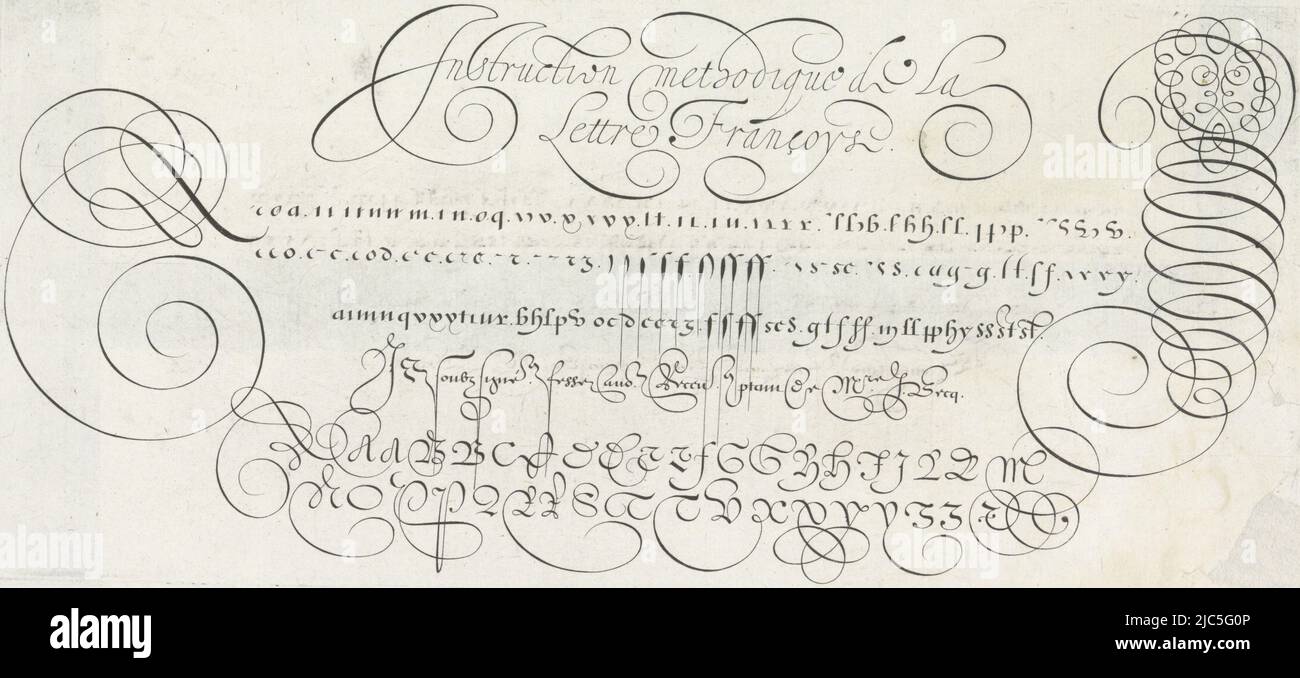 Writing sample consisting of five lines of letters and text in the ...