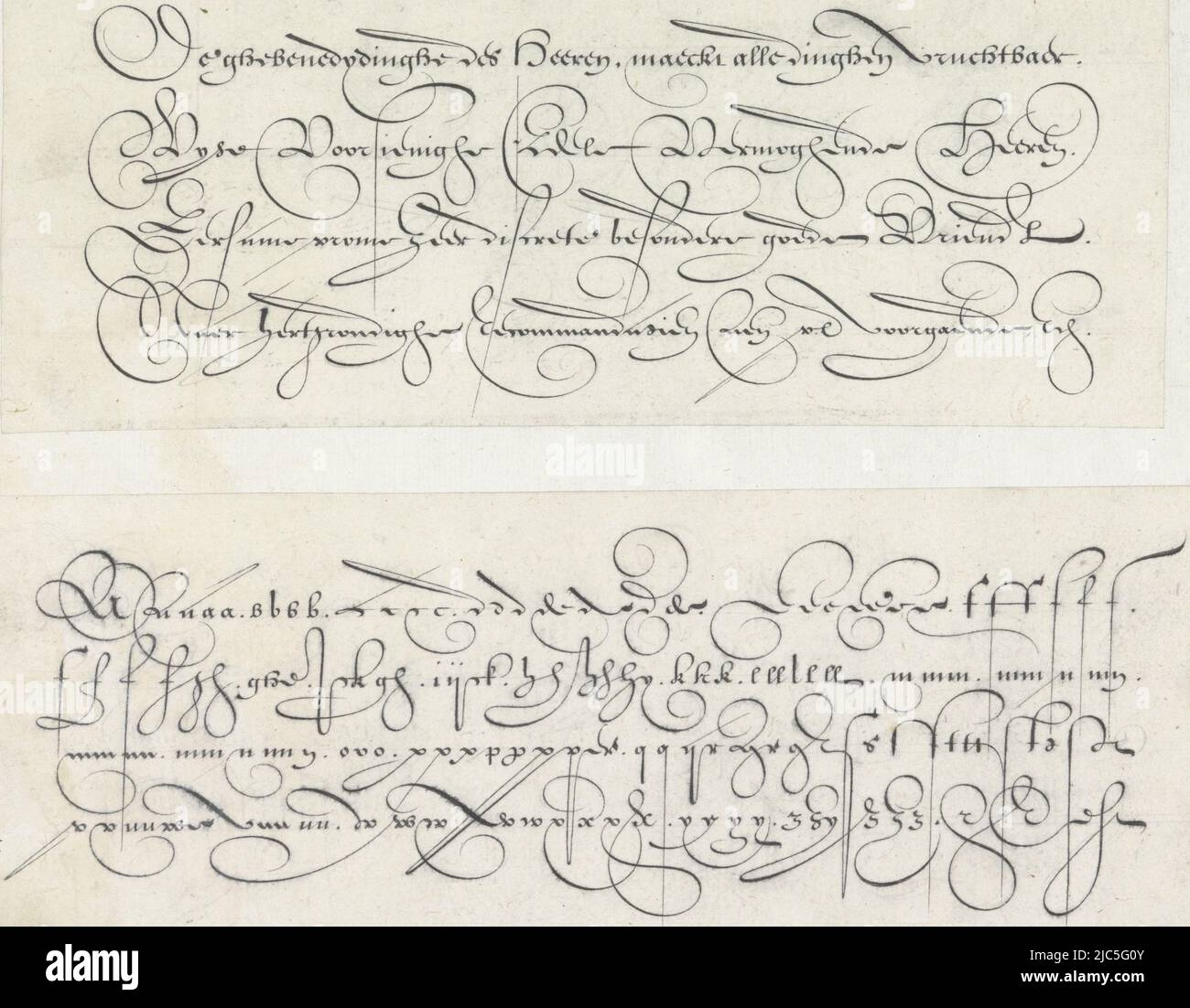 Two representations on an album leaf. They are calligraphic drawings ...