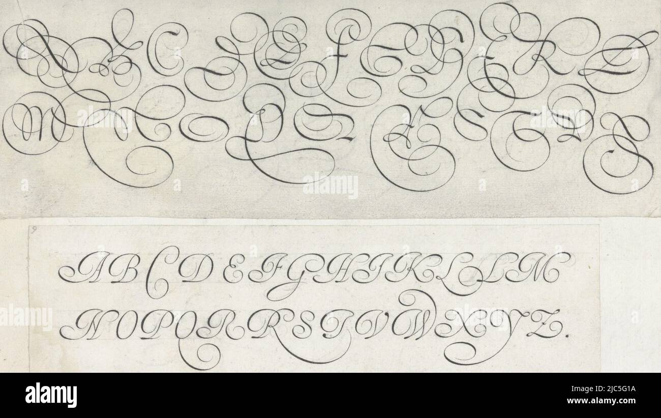 Three representations on an album leaf. They are calligraphic drawings ...