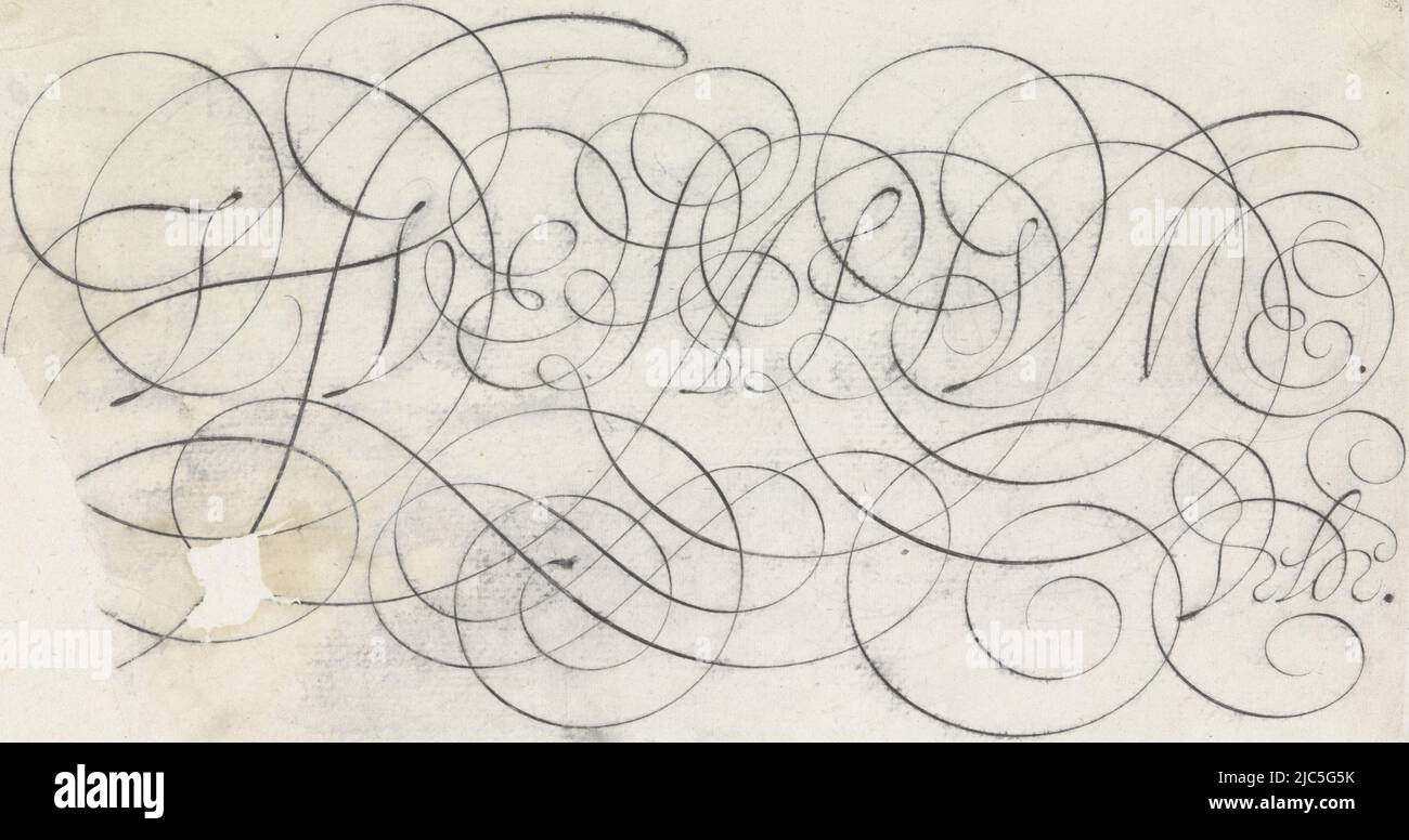 In lavishly curled and interlaced Italian capital lettering the text ...