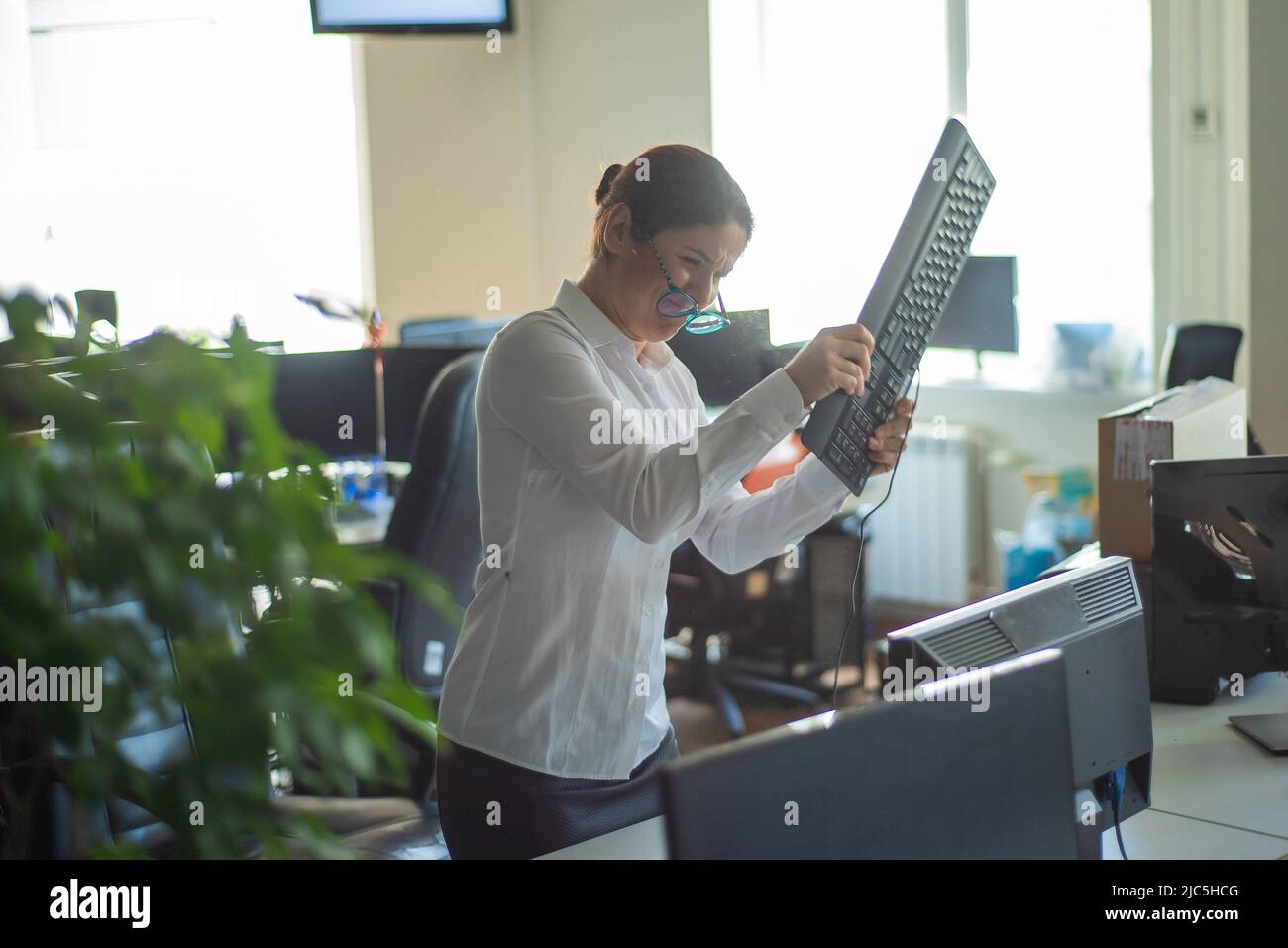 Angry crazy mad woman broken hi-res stock photography and images - Alamy