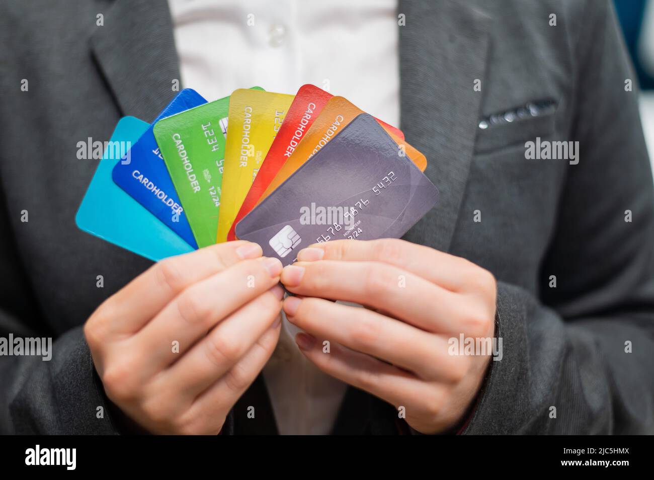 Multi colored cards hi-res stock photography and images - Alamy