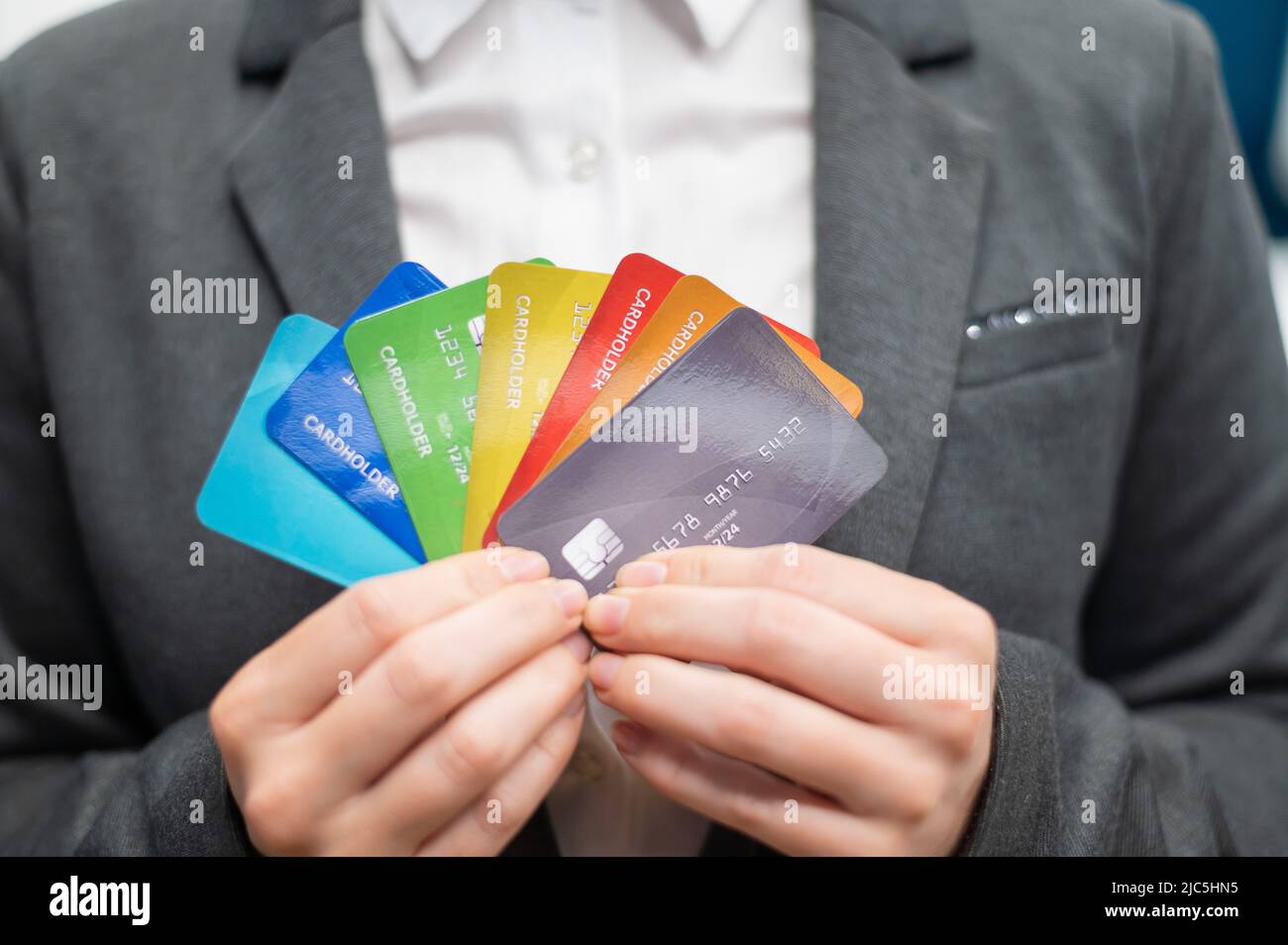 Multi colored cards hi-res stock photography and images - Alamy