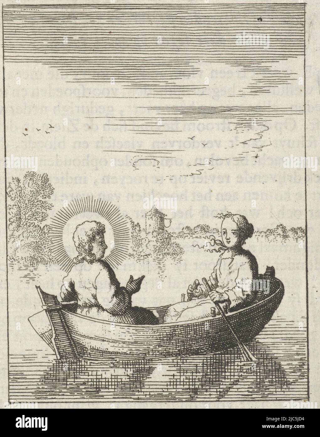 Christ with the personified soul in a rowing boat Jesus and the Soul ...