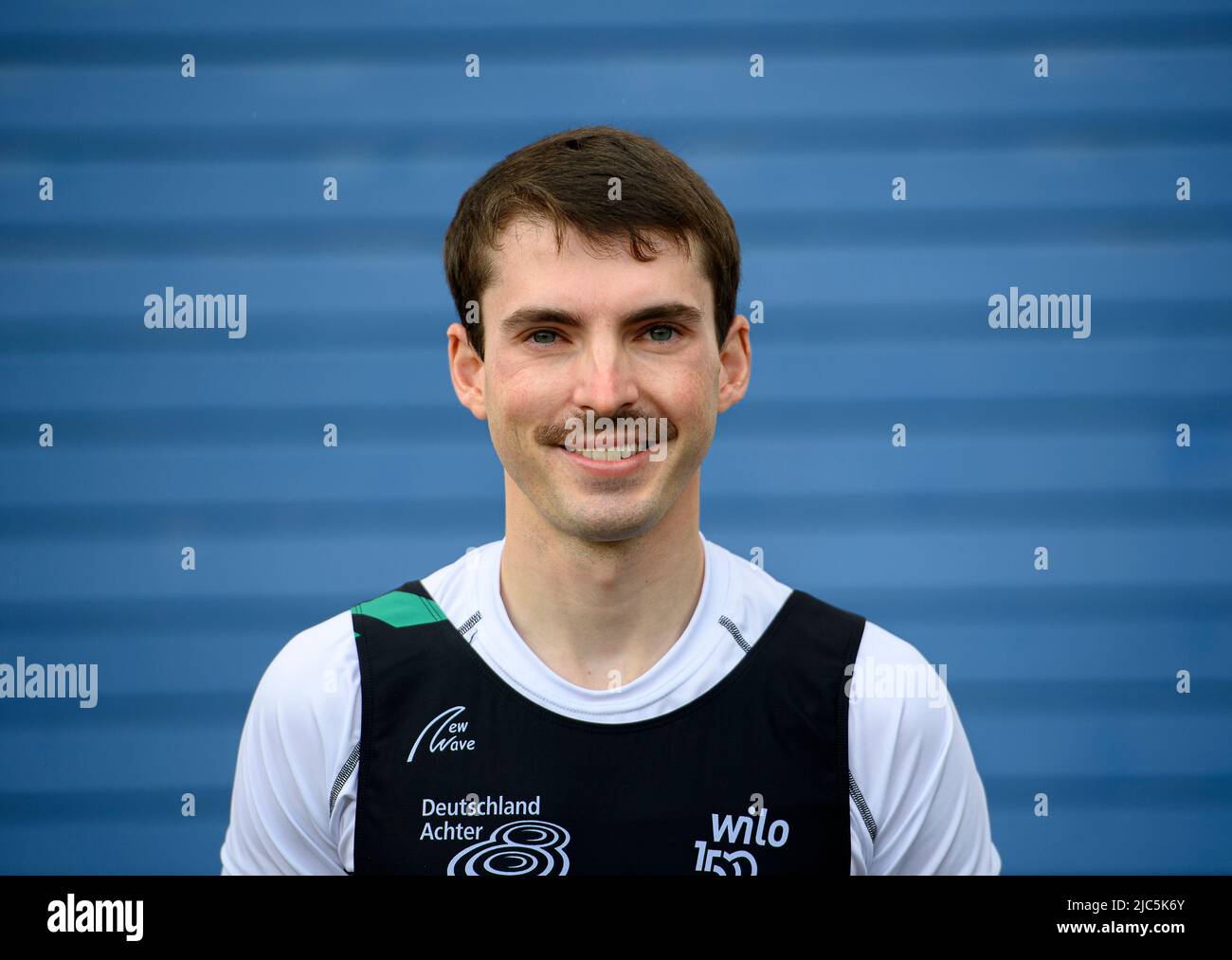 Helmsman Jonas WIESEN, rowing, presentation Germany eighth, on June 9th ...