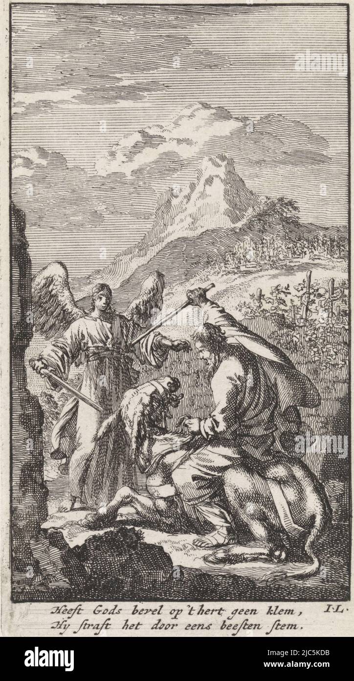 Bileam and his donkey, print maker: Jan Luyken, (mentioned on object ...