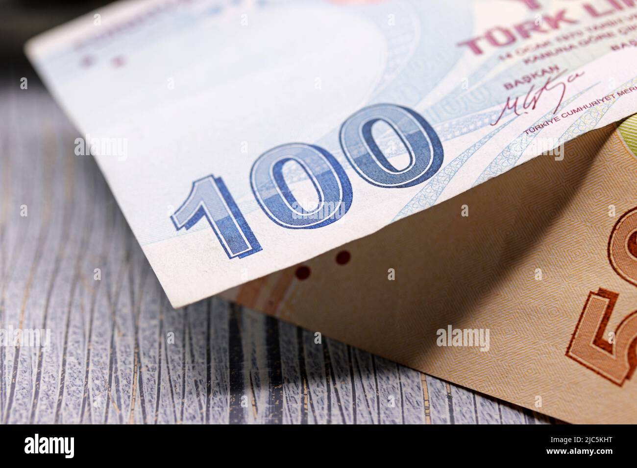 Close-up Turkish lira banknote background stock photo Stock Photo - Alamy