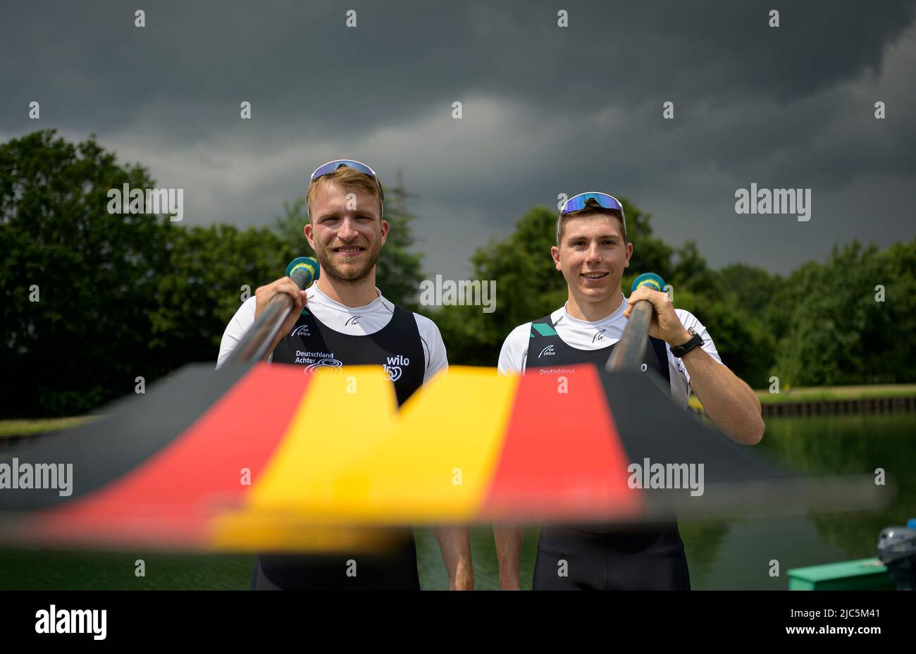 Two without helmsman left to right Henry HOPMANN, Leon SCHANDL rowing ...