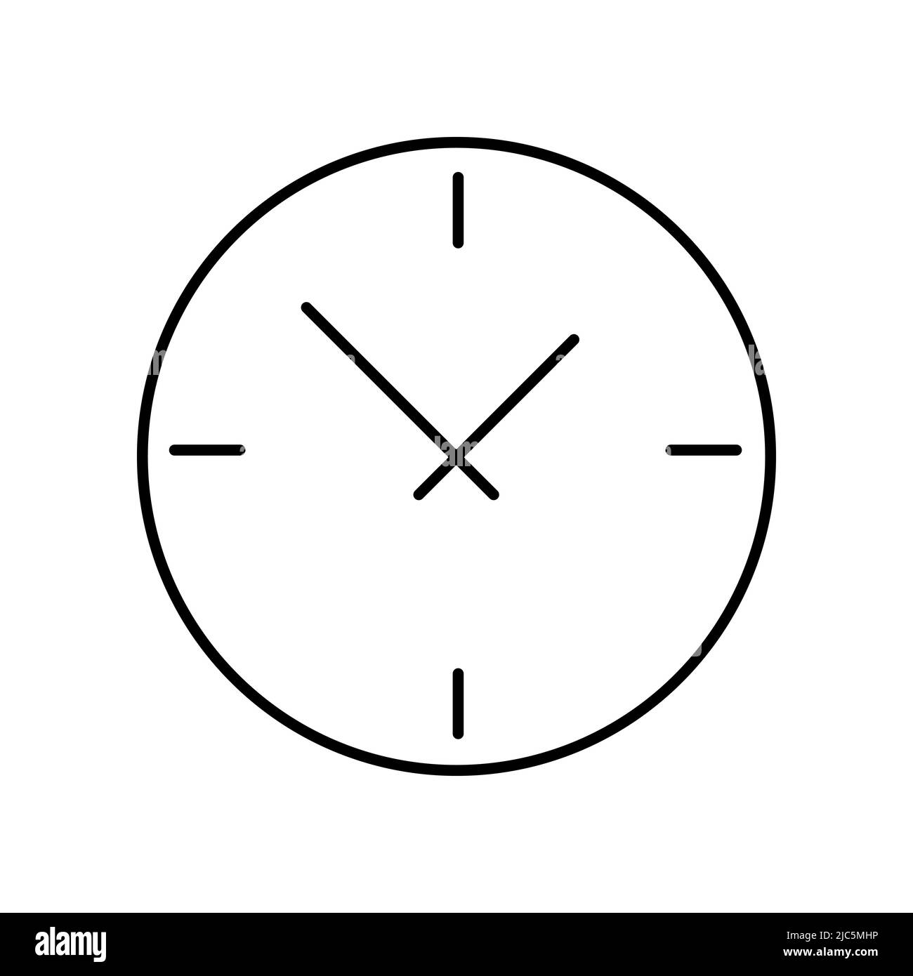 Clock vector icon. Time concept. Vector illustration. Thin line icon ...
