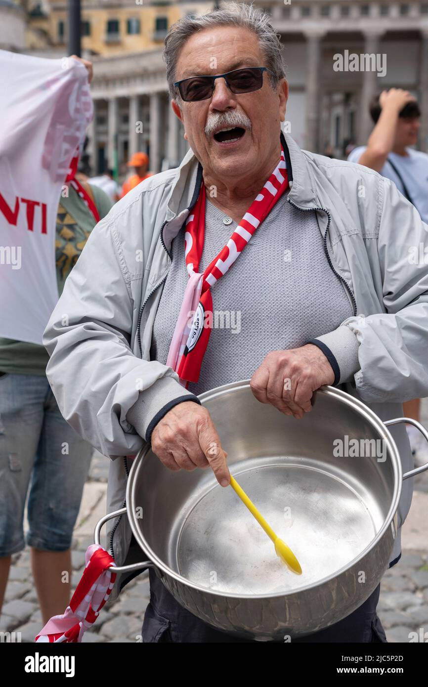 People during the protest of "the empty pots", against speculation and ...