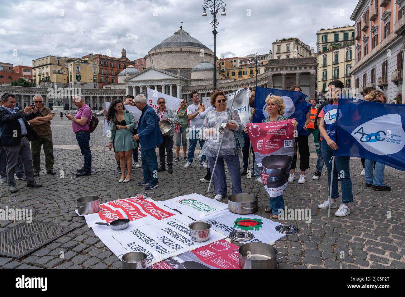 People during the protest of "the empty pots", against speculation and ...