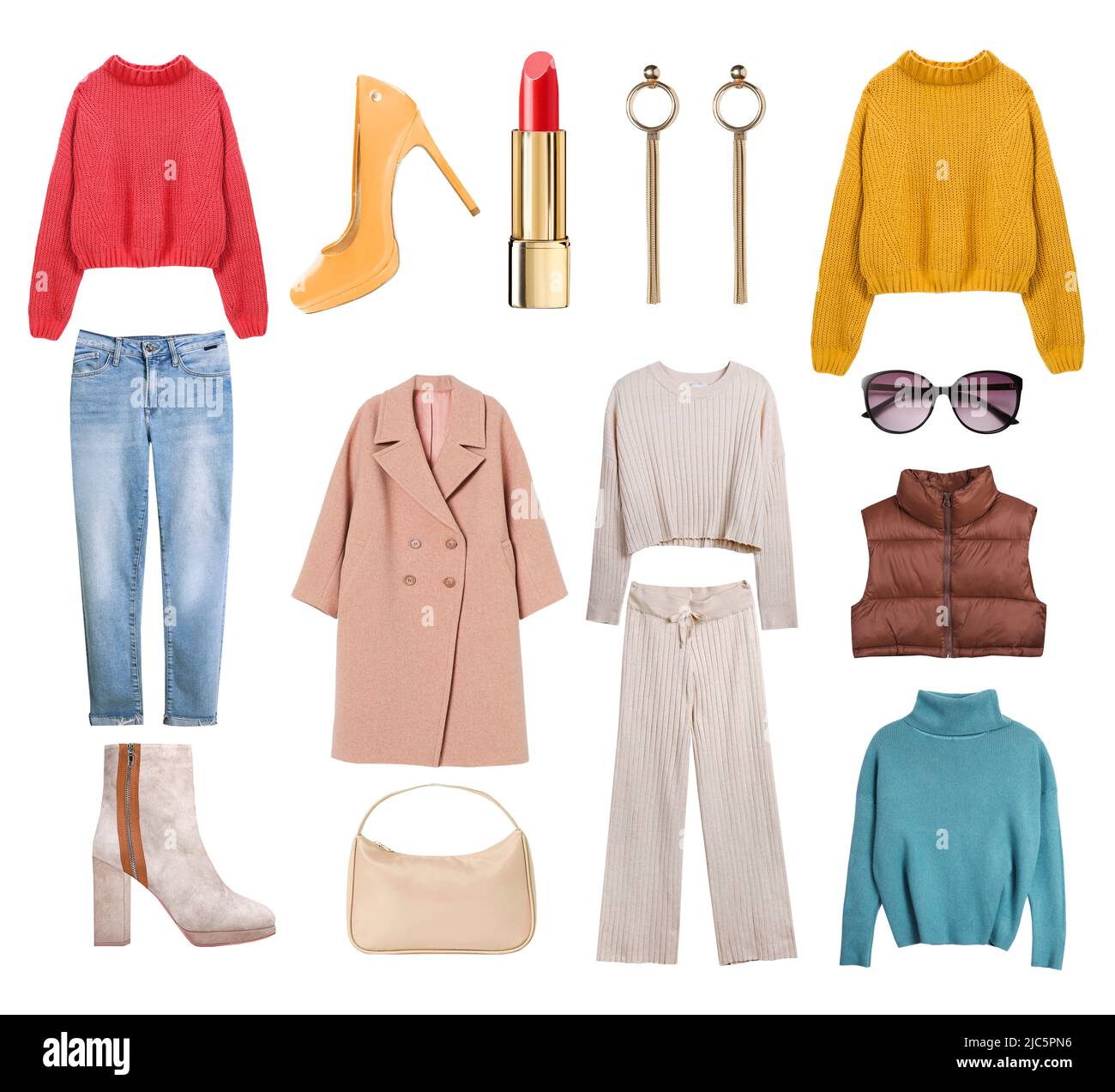 Fashion set womans clothes Cut Out Stock Images & Pictures - Alamy