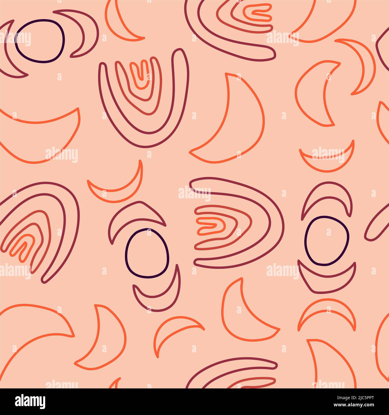 Seamless pattern design with bohemian elements and abstract shapes ...