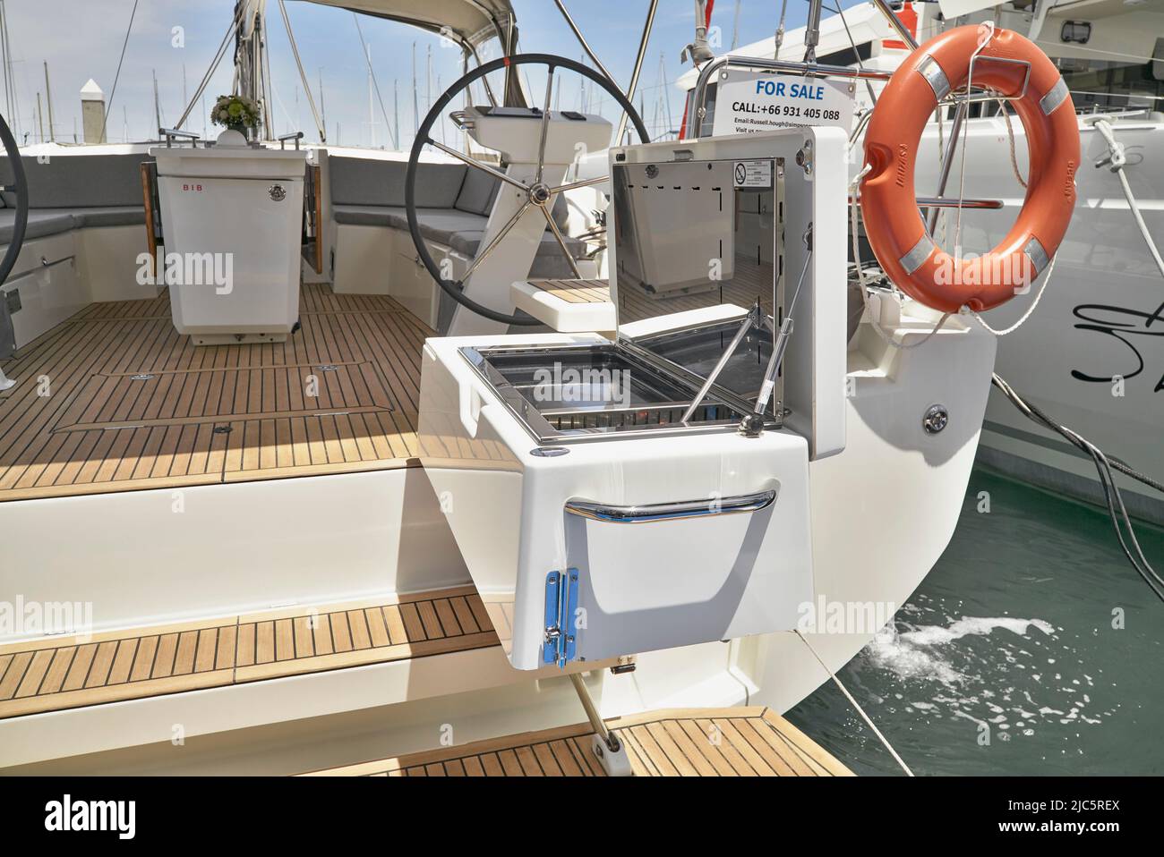 Cooker rear mounted on board sailing yacht Stock Photo - Alamy
