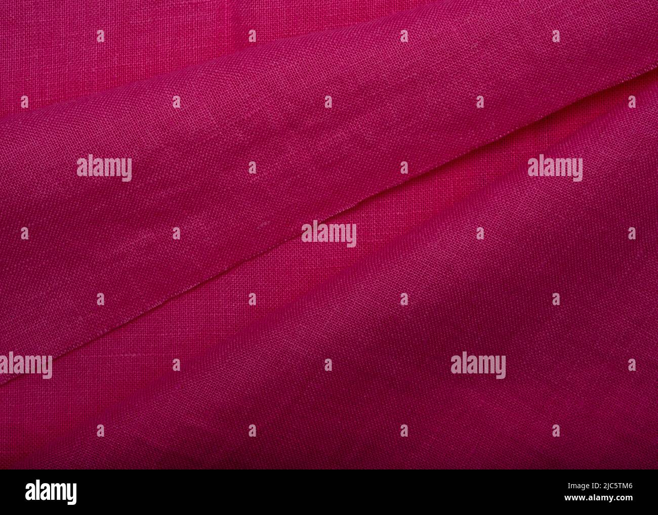 Pink linen Canvas fabric background. Magenta colored cloth background ...