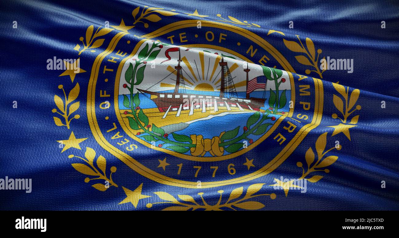 New Hampshire state flag background illustration, USA symbol backdrop ...